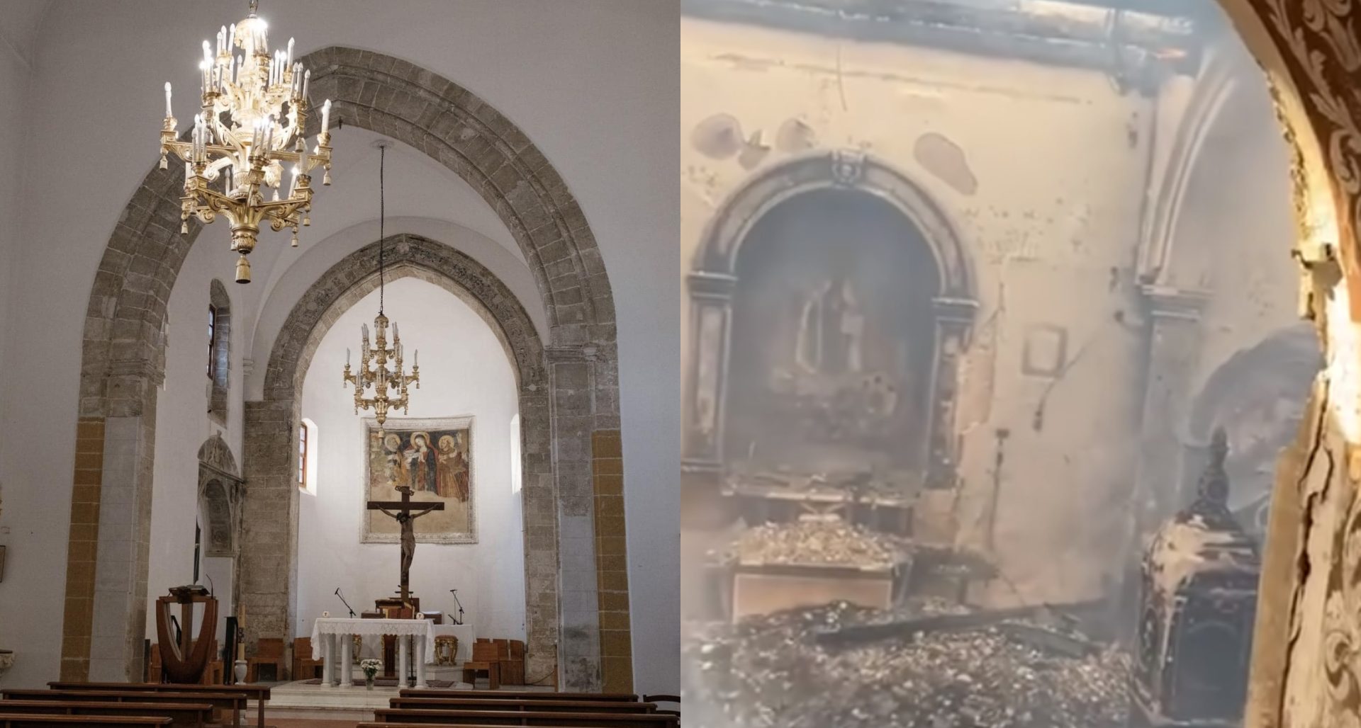 Santa Maria di Gesù, le foto della chiesa prima del rogo: anche le ...